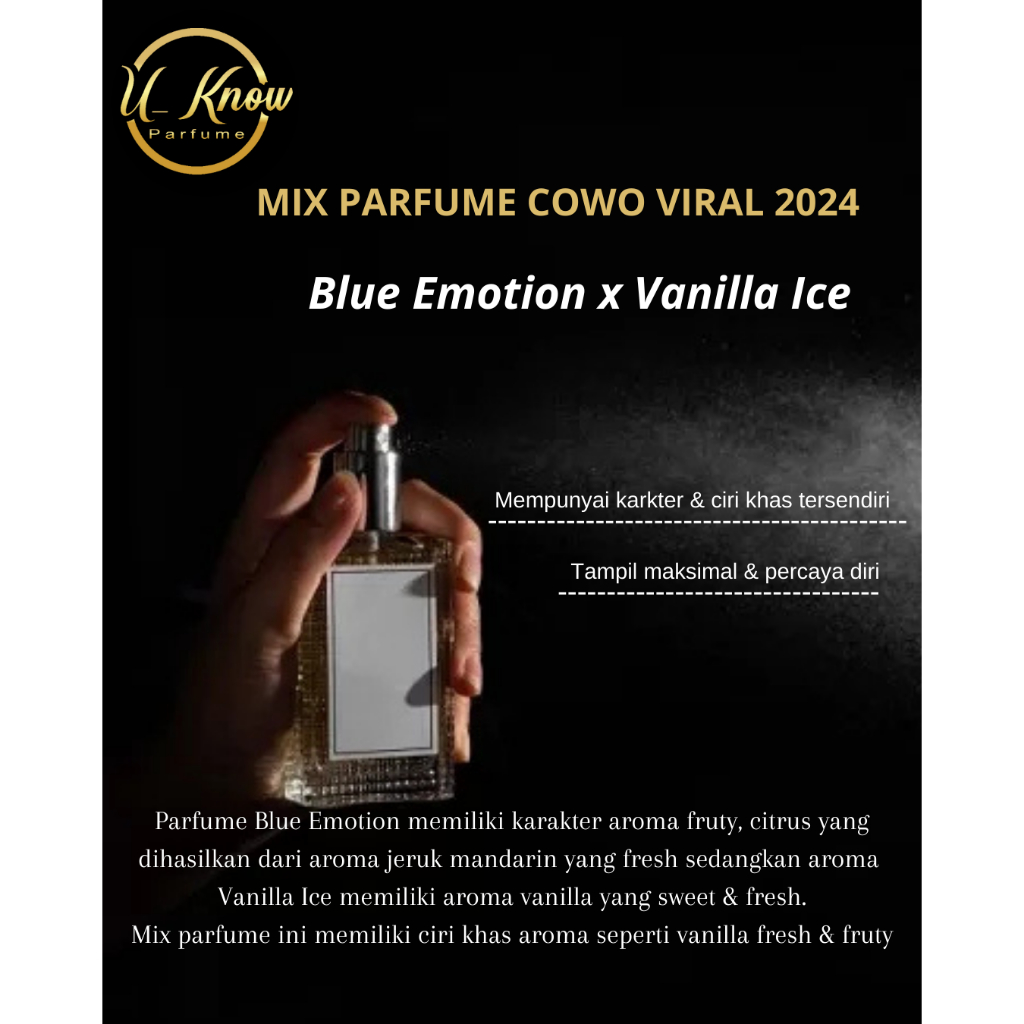 Jual Mix Parfum best seller BLUE EMOTION mix VANILLA ICE parfum pria ...