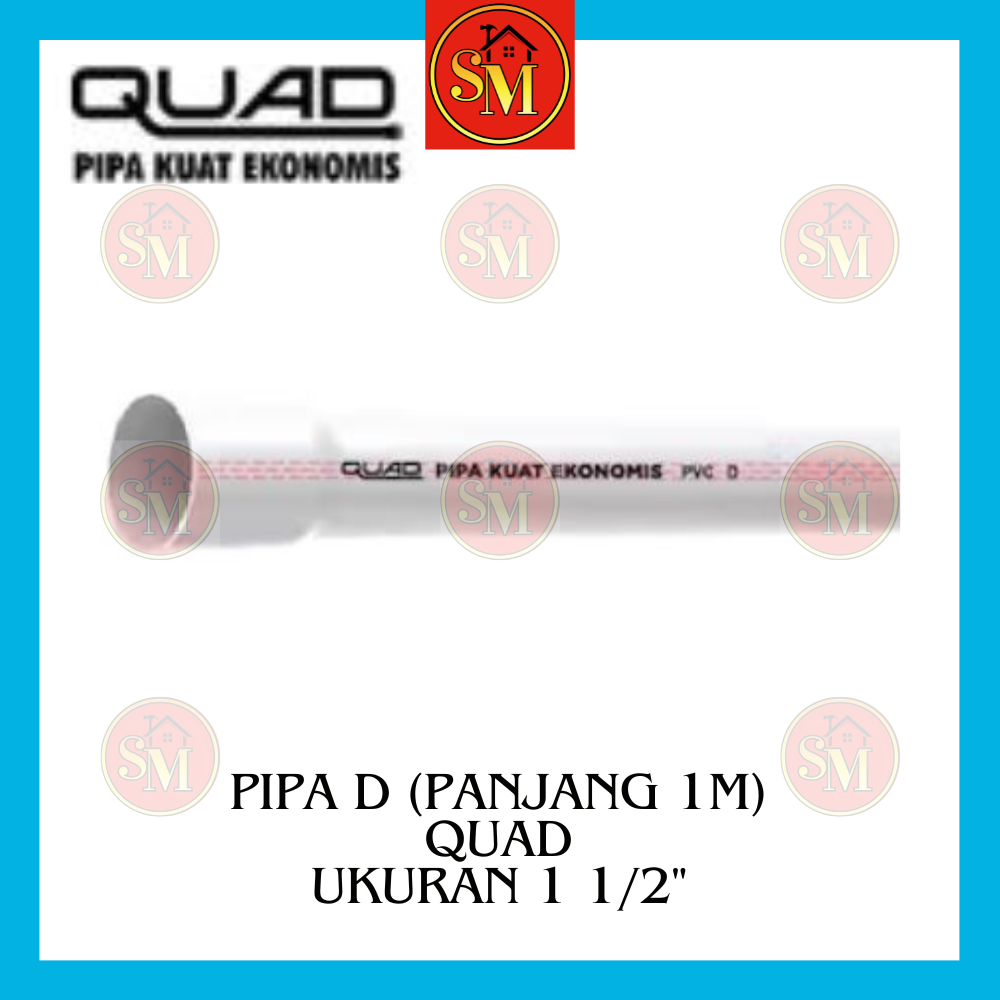 Jual Pipa / Paralon air PVC ecer 1 M Quad D 1 1/2" | Shopee Indonesia