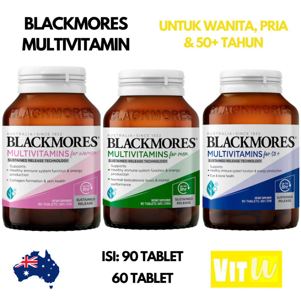 Jual Blackmores Multivitamin for Women 90 Tablets | Men Multi | 50+ Multivitamins untuk Wanita ...