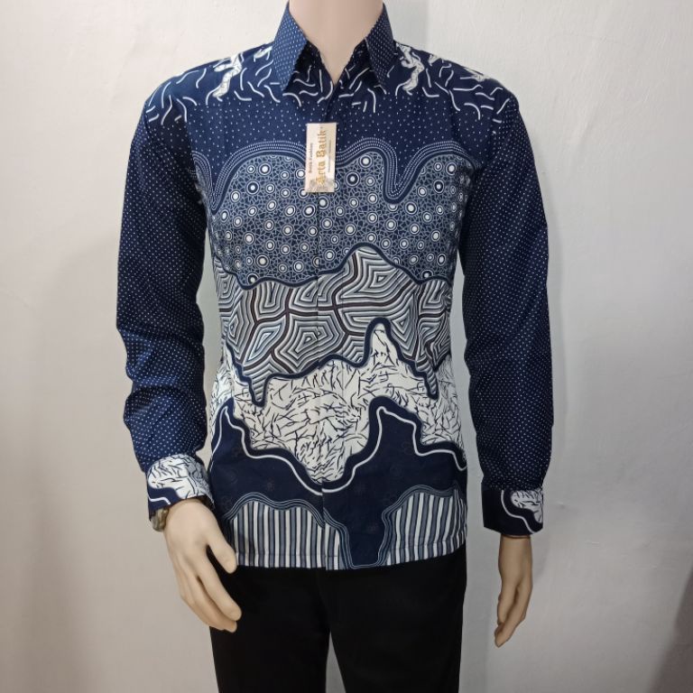 Jual KODE L47N kemeja batik abstrak navy original arta batik super KODE ...