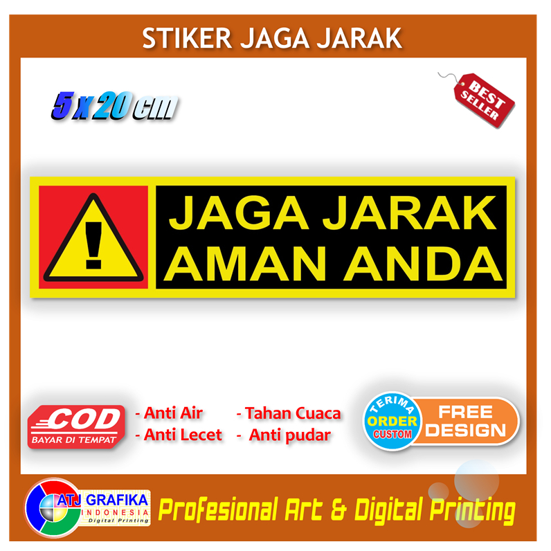 Jual Stiker jaga jarak aman kendaraan hindari tabrak belakang sticker ...
