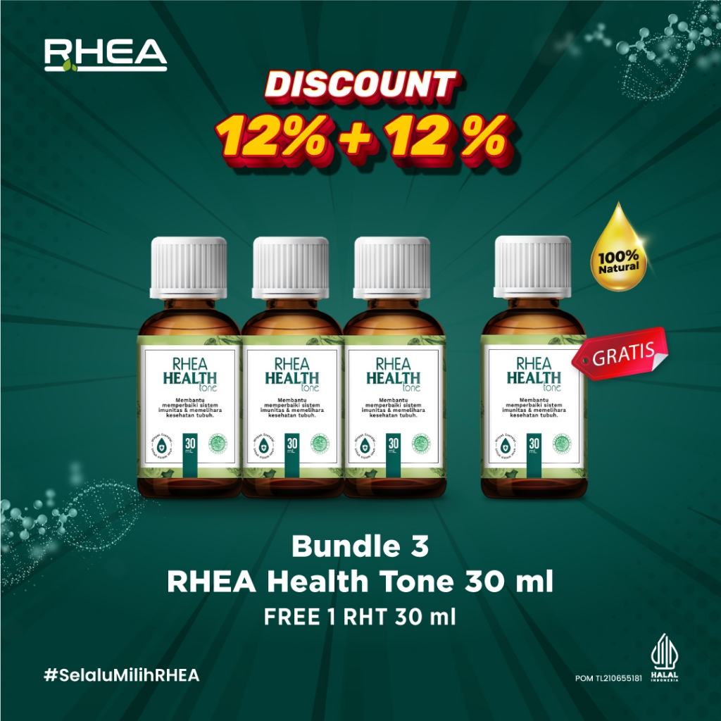 Jual Bundle 3 Rhea Health Tone 30 ml + FREE 1 RHT 30 ml | Shopee Indonesia