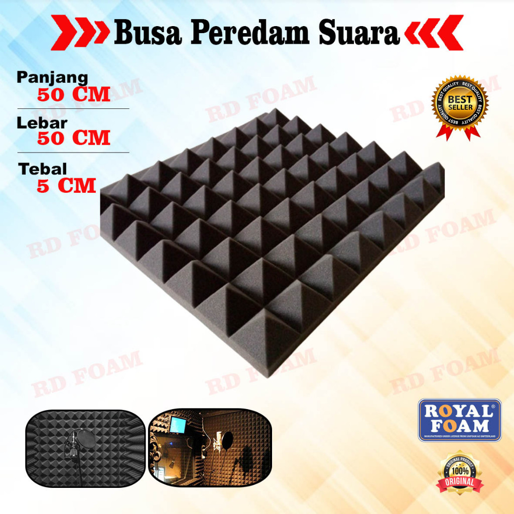 Jual Busa Peredam Suara ruangan MODEL Pyramid UKURAN 50X50 CM tebal 5cm ...