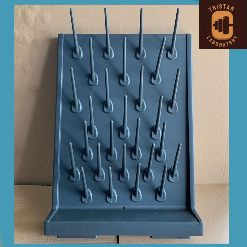 Jual Drying Rack Laboratory Black 27 Pegs Draining Rack / Lab Glassware ...