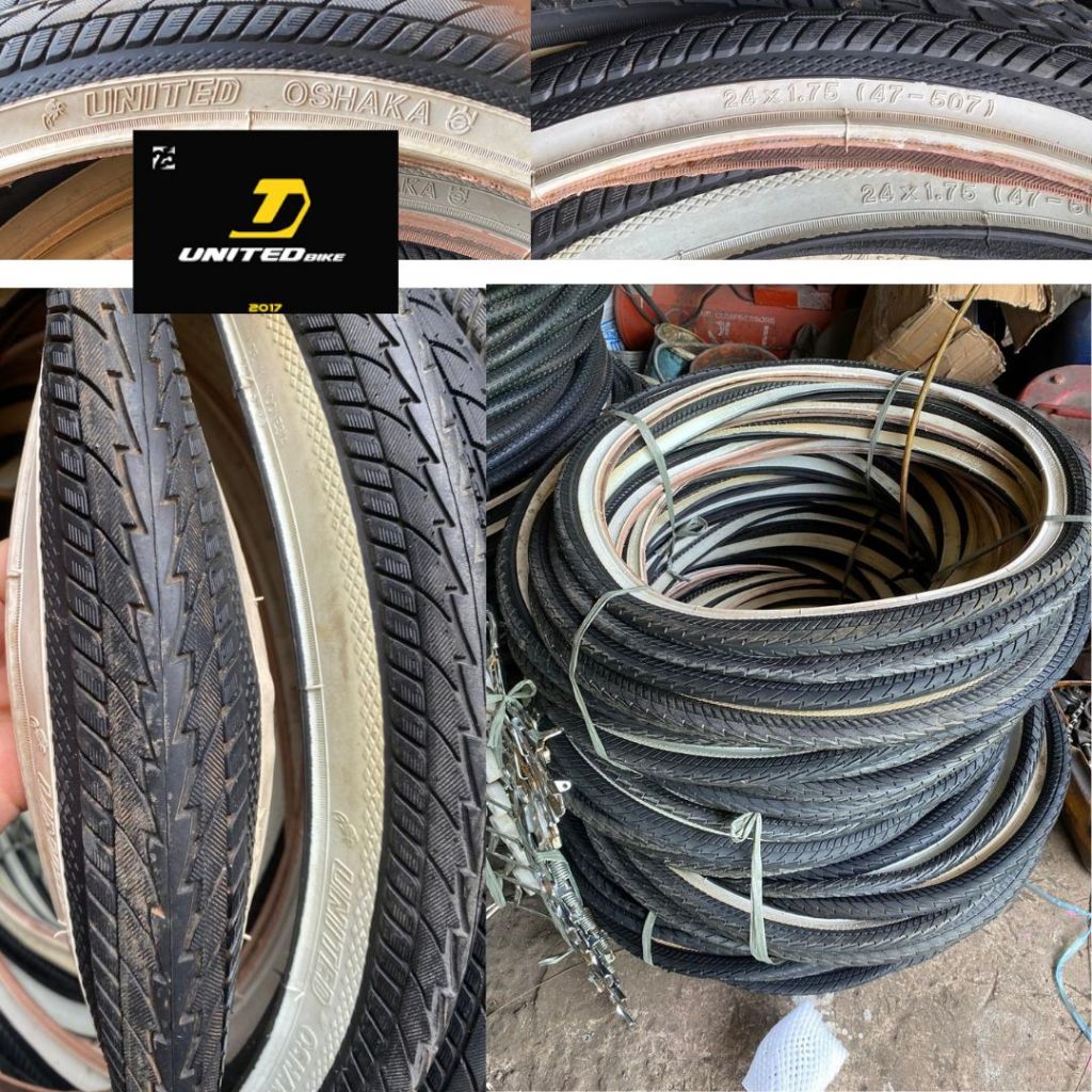 Jual UNITED Ban luar 24 X 1.75 Lis Putih Oshaka Sepeda Mini Keranjang ...