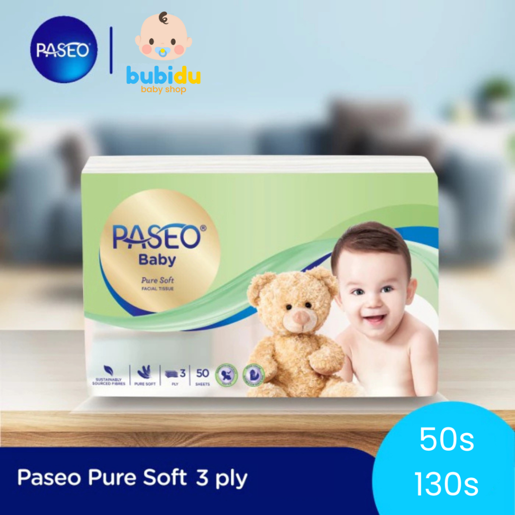 Jual PASEO Baby Tissue Pure Soft Travel Pack 50s 130s 3ply halus lembut ...
