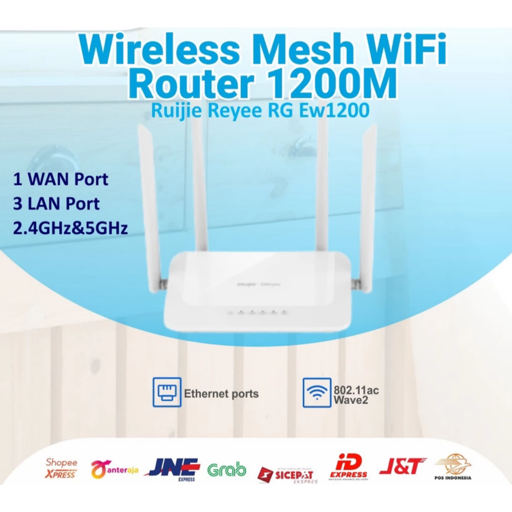 Jual Ruijie Reyee RG EW1200 Dual Band Wireless Mesh WiFi Router 1200M ...