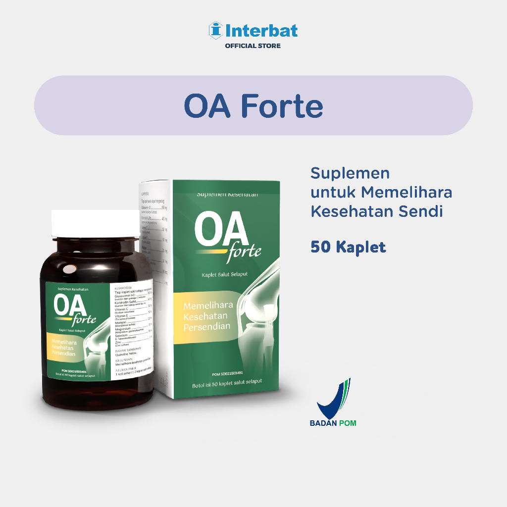 Jual OA Forte 50 Kaplet - Suplemen untuk Memelihara Kesehatan Sendi ...