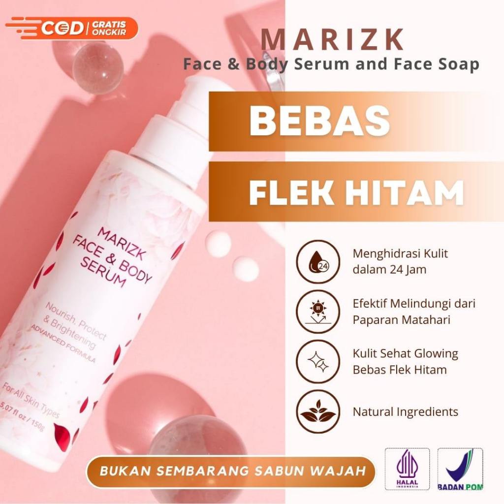 Jual MARIZK Face & Body Serum + Face Soap Ampuh Atasi Muka Kusam Flek Hitam Bekas Jerawat 5% ...