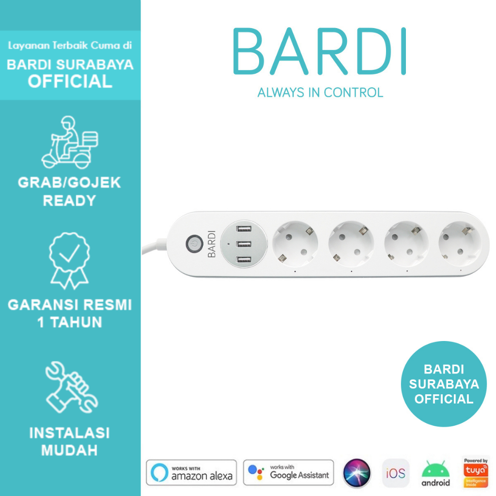Jual BARDI Smart Extension Power Strip Colokan Stop Kontak Kabel Olor Pintar Wifi Timer Schedule ...