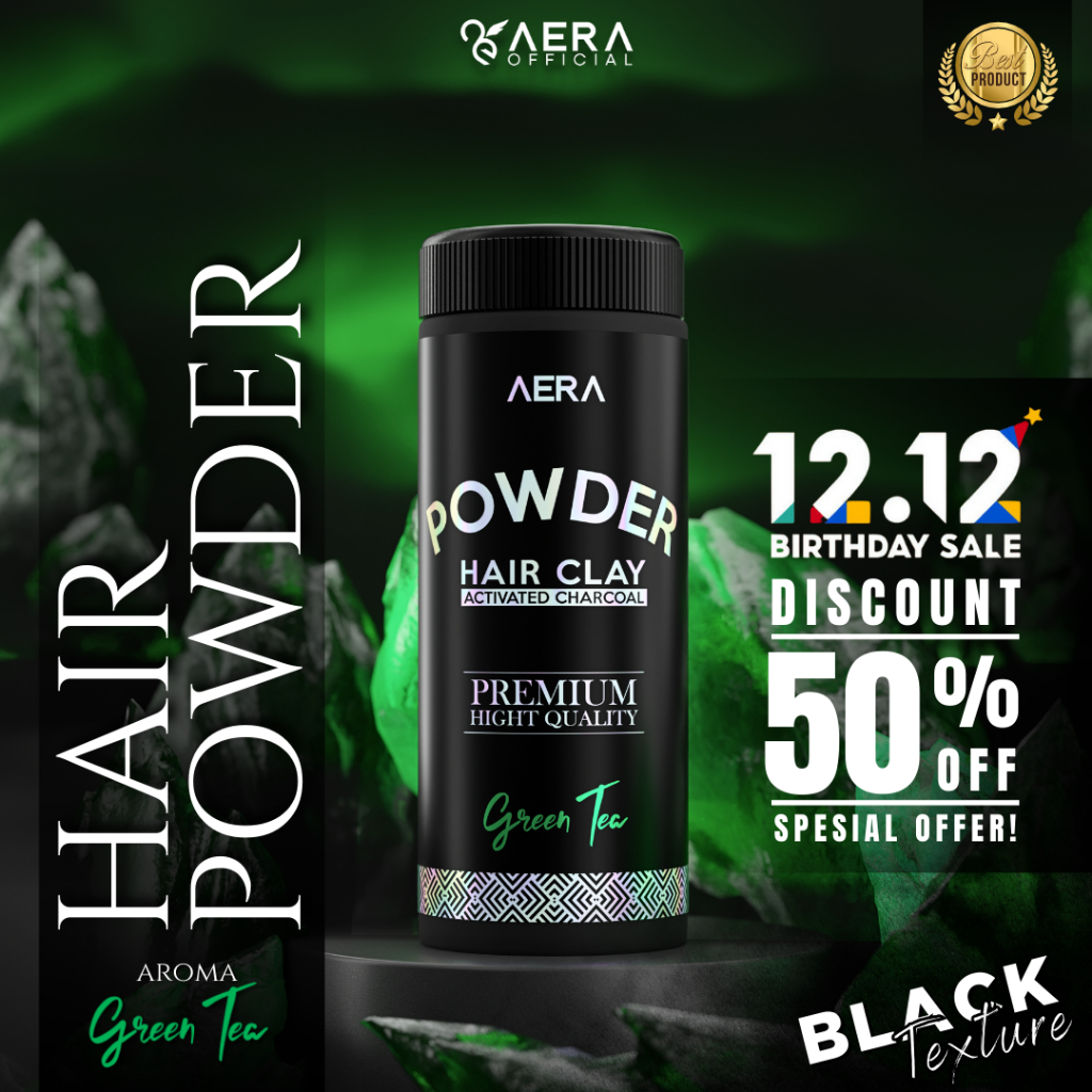 Jual AERA Hair Powder Clay - Aroma Green Tea - Black Texture | Free ...