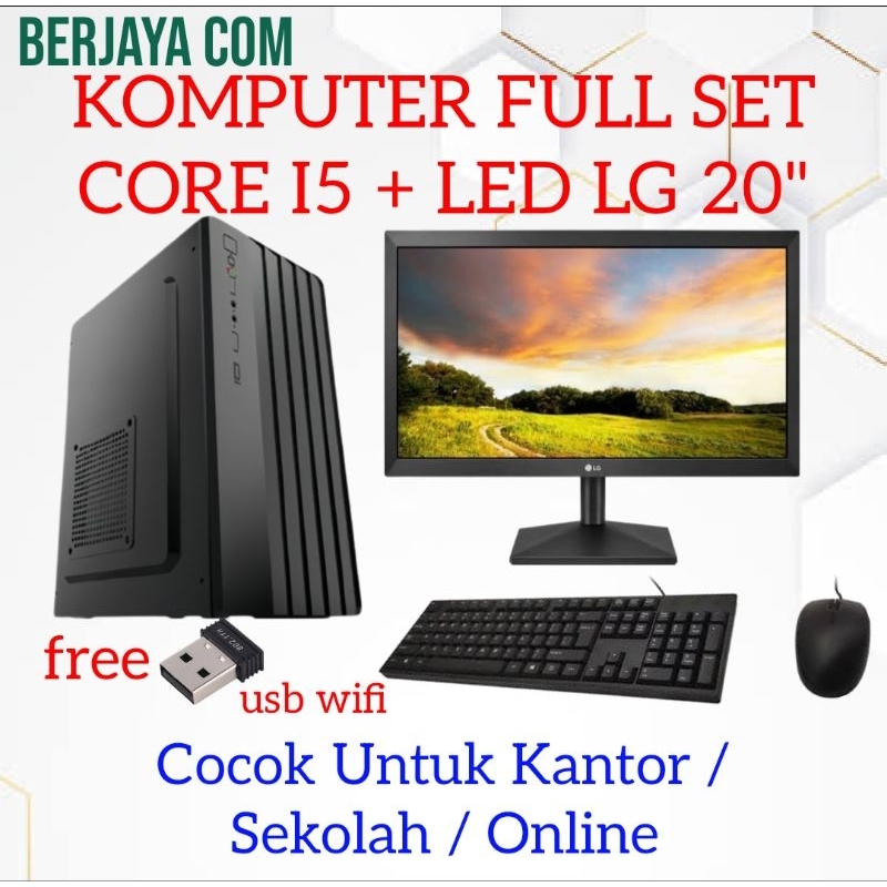 Jual Full set Core i5 - Led LG 20" - 16gb Ram - 500gb Ssd - Komputer Rakitan - Pc Kantor - Cpu ...