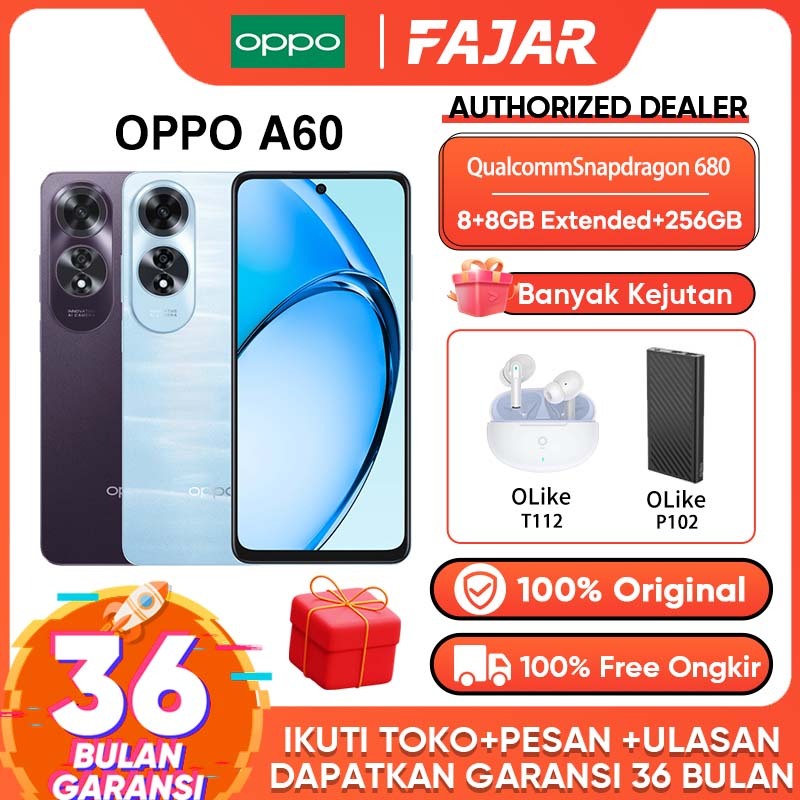 Jual OPPO A60 8/128 8/256 Qualcomm Snapdragon 680 5000mAh 45W SUPERVOOC Garansi Resmi Bisa COD ...