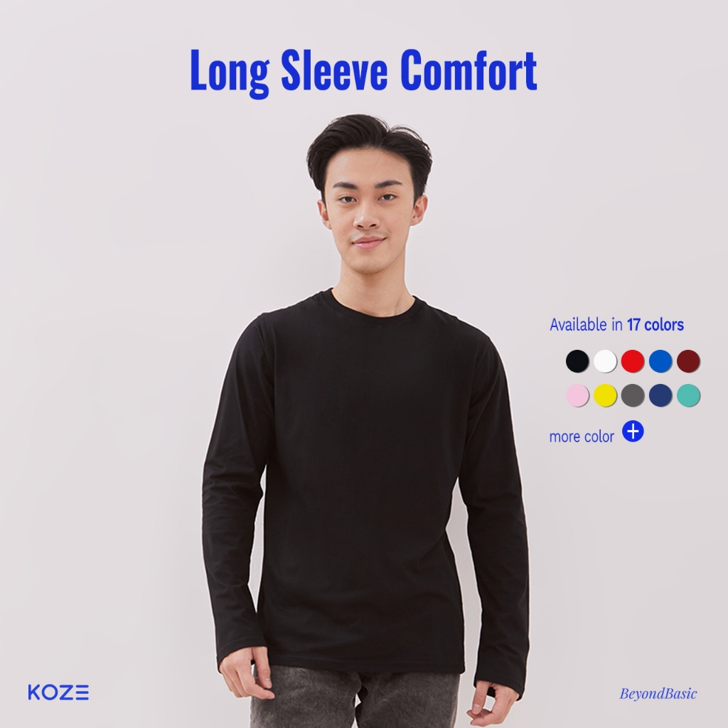 Jual KOZE - Long Sleeve Premium Comfort Premium Combed 30S T-shirt ...