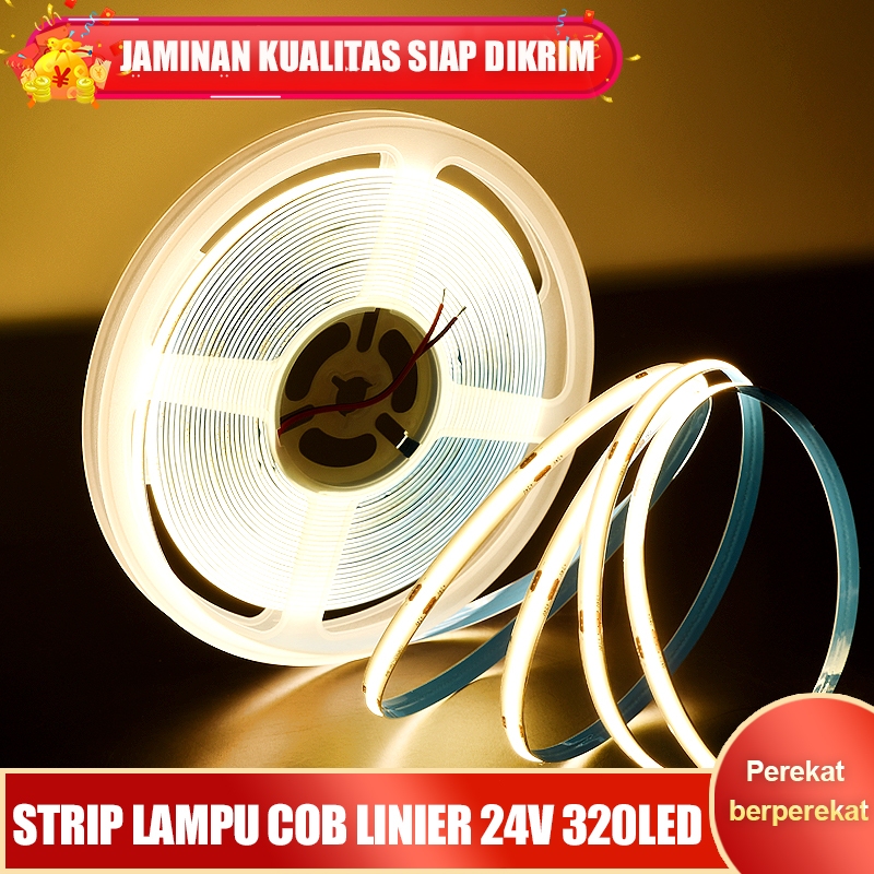 Jual Led Strip COB DC 24V 5 Meter 10M 320LED/Meter 3000K 4000K 6500K ...