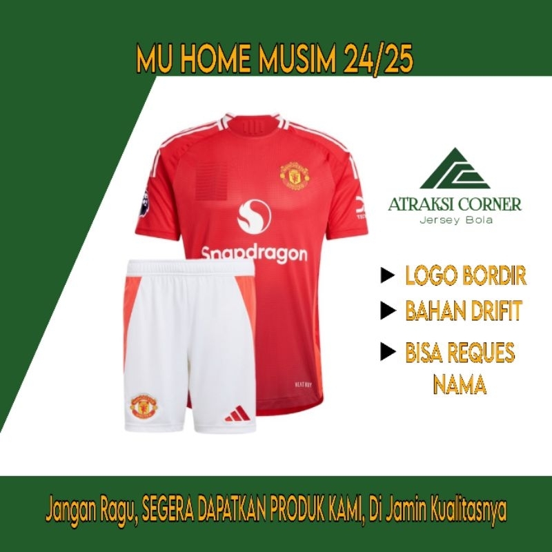 Jual Jersey MU home Musim 2024 2025 Kualitas Terbaik Premium Baju ...