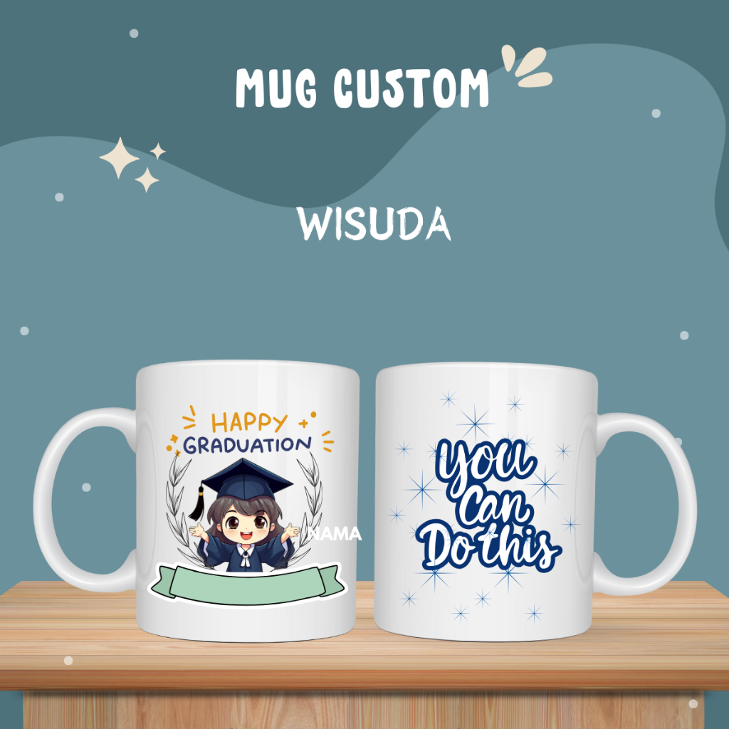 Jual Souvenir Mug Custom Kado Wisuda / Desain Wisuda / Happy Graduation ...