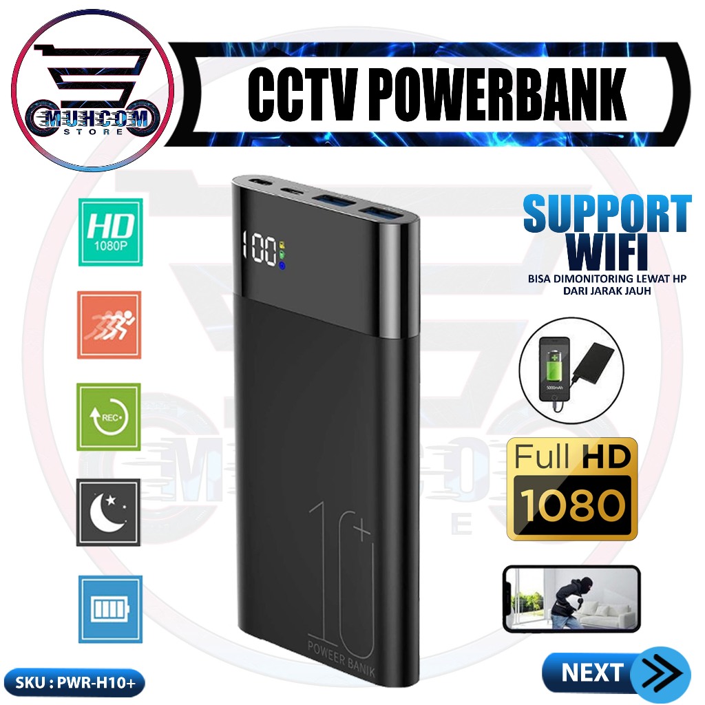 Jual IP Camera Mini Wifi Powerbank H10+ 1000Mah Hidden Spycam Camcorder ...