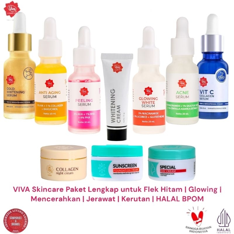 Jual [PROMO] VIVA Skincare Paket Lengkap untuk Flek Hitam | Glowing | Mencerahkan | Jerawat ...