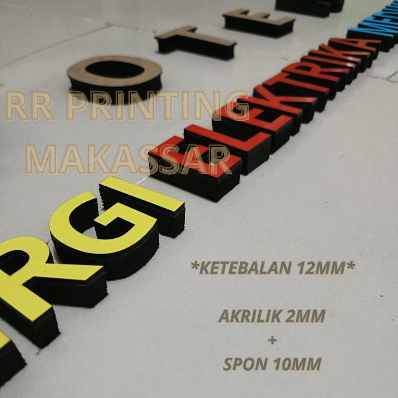 Jual HURUF TIMBUL AKRILIK SPON 12MM (AKRILIK 2MM + SPON 10MM) | Shopee ...