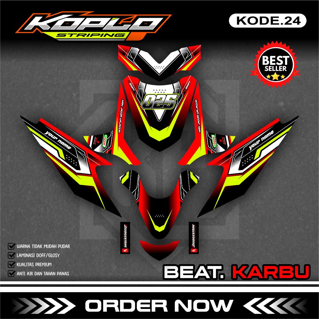 Jual Decal Stiker Full Body BEAT Karbu 2006 2007 2008 2009 - Dekal ...
