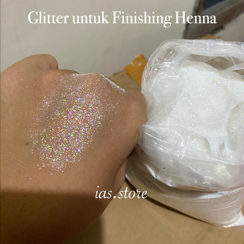 Jual Glitter Putih Violet Rainbow Untuk Finishing Henna/Serbuk Glitter ...