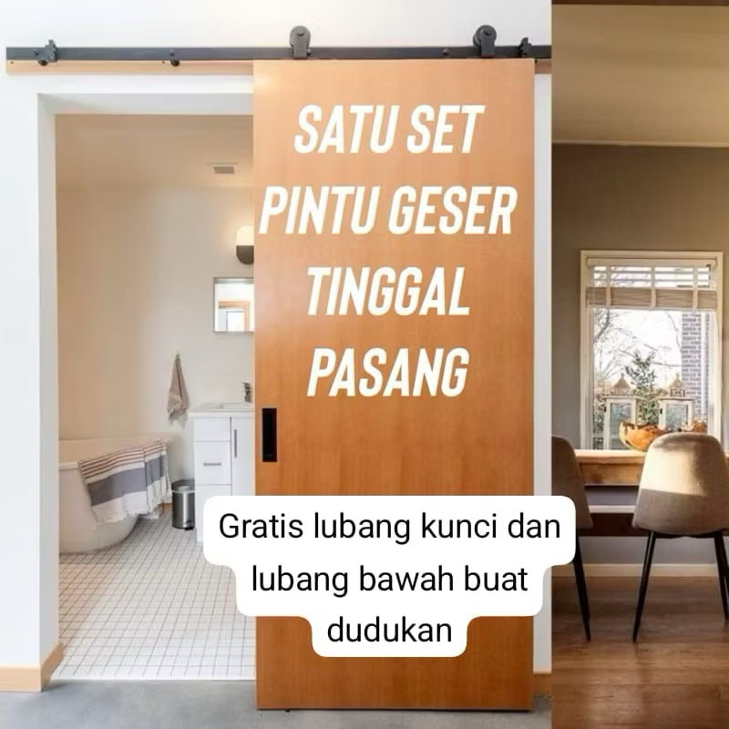 Jual Satu Set Pintu Geser/Sleding Tinggal Pasang Free Lubang Kunci Dan ...