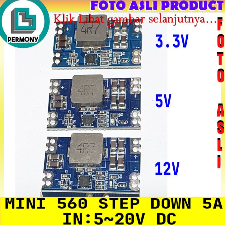 Jual Mini560 Stepdown 5A step down 3.3V 5V 12V mini 560 High Efficiency ...