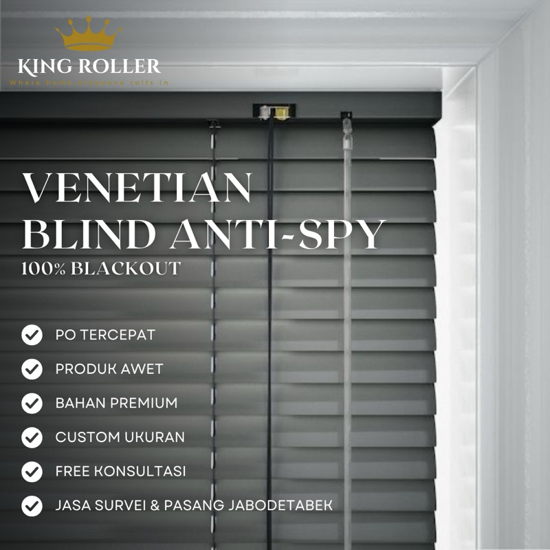 Jual Venetian Blind Krey Alumunium Indoor PREMIUM ANTI SPY 100% ...