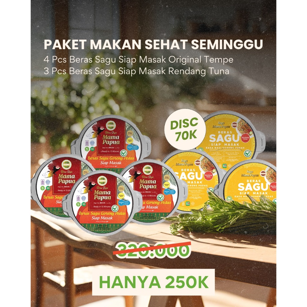 Jual Paket Makan Sehat Seminggu (Beras Sagu Siap Masak Tempe 4 Pcs ...