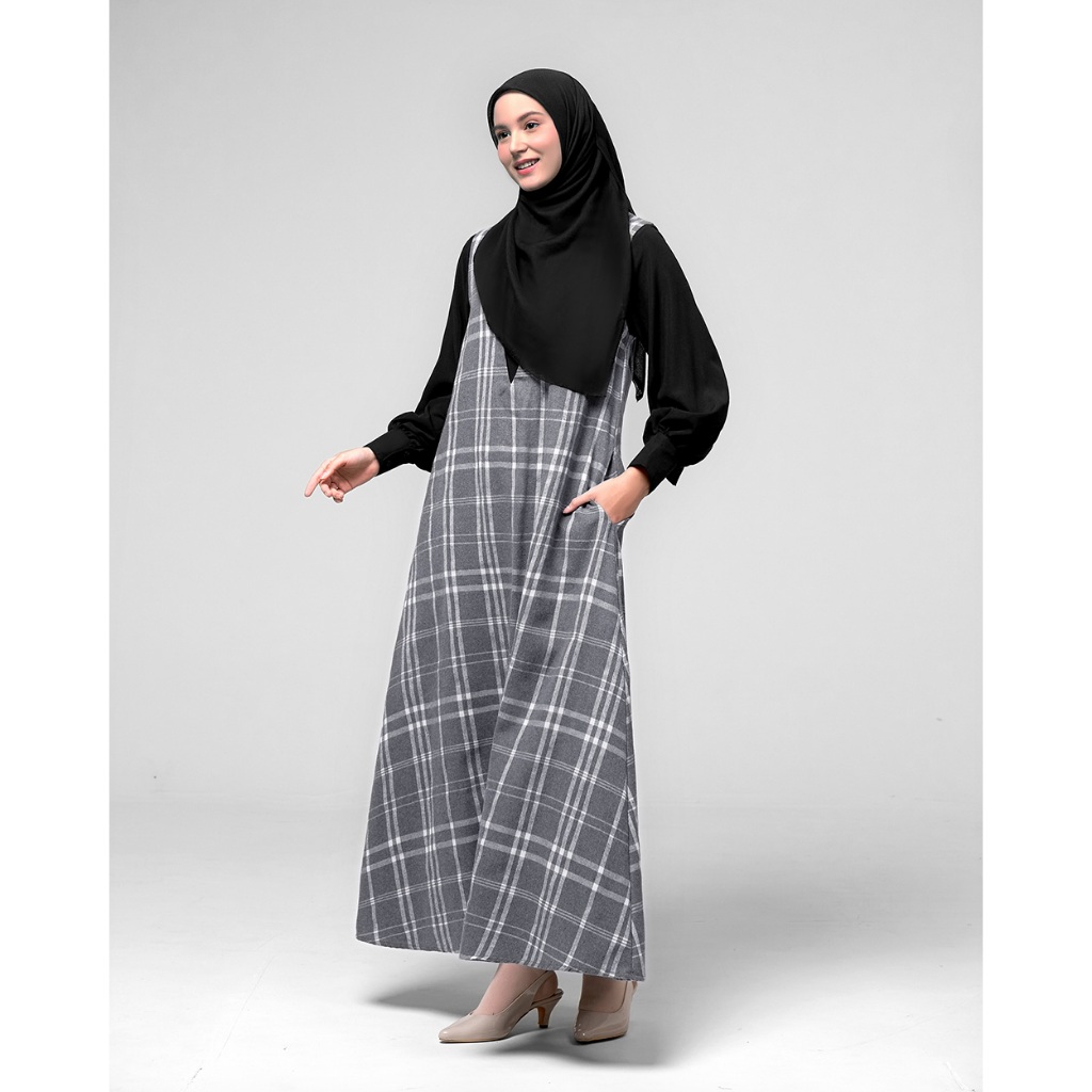 Jual KIVITZ | LIVIA DRESS - OVERALL DRESS MUSLIMAH - Gamis Kotak-Kotak ...
