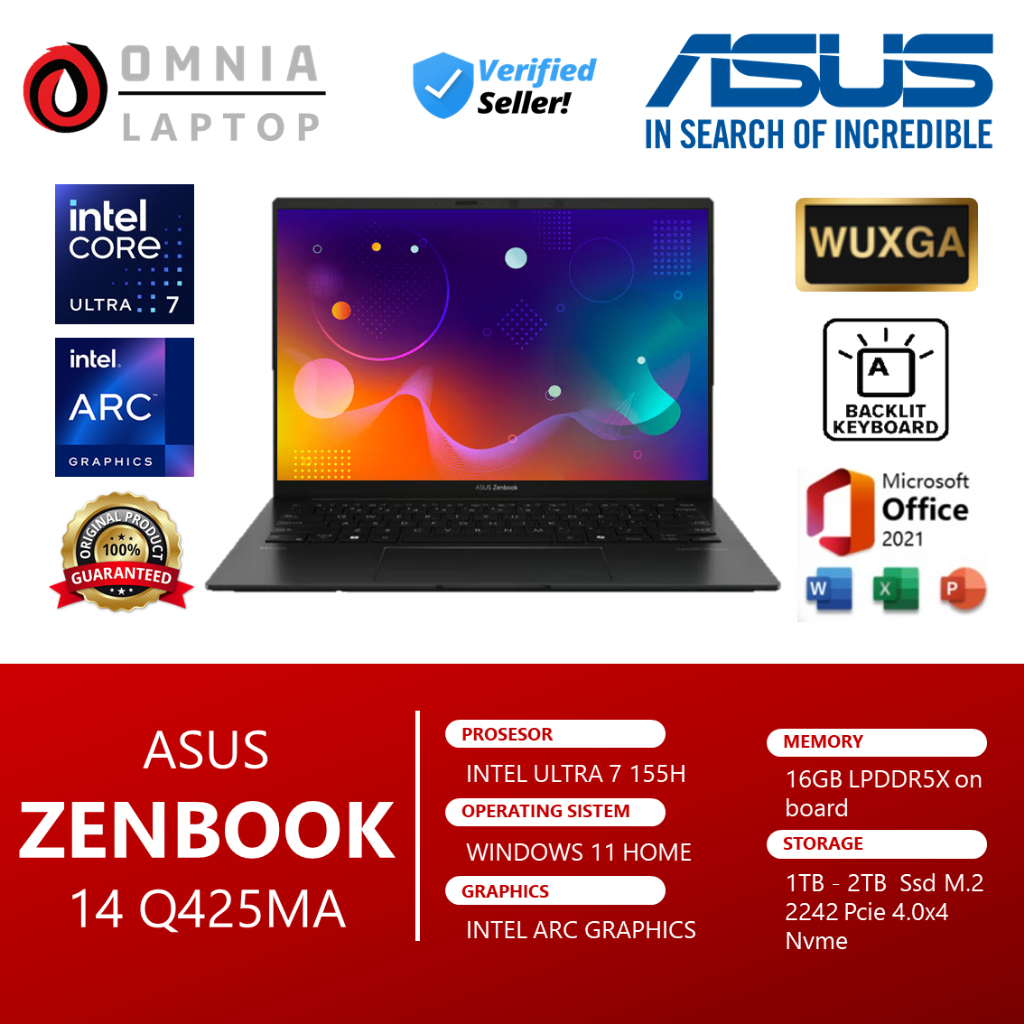 Jual Asus Zenbook OLED 14 Q425MA Intel Ultra 7 155H RAM 16GB SSD 2TB ...