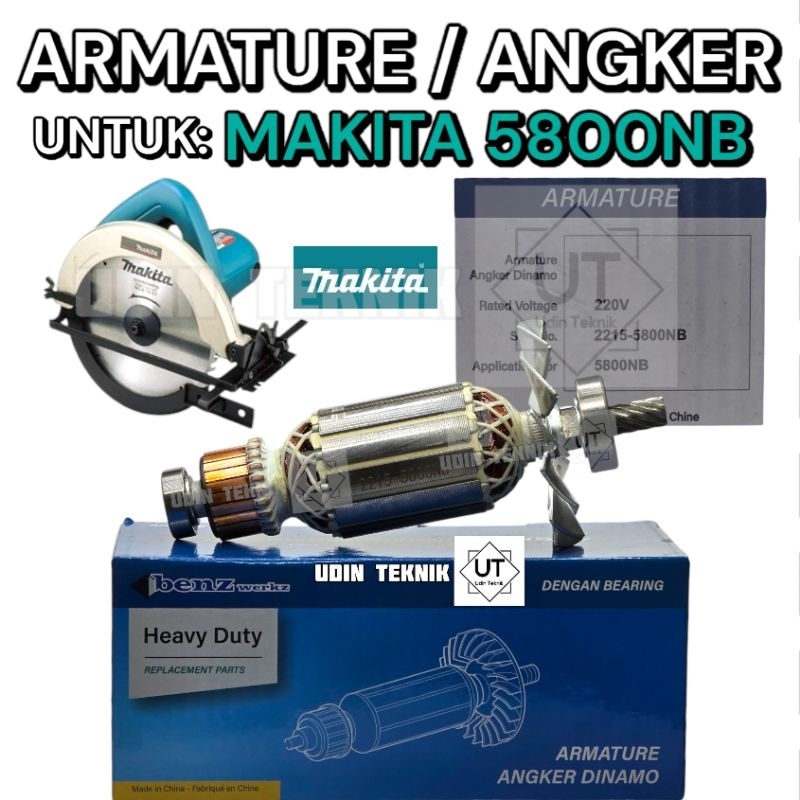 Jual ARMATURE MAKITA 5800 NB ANGKER MESIN CIRCULAR SAW MAKITA 5800NB ...