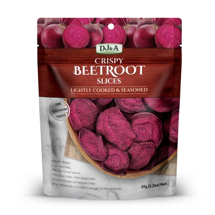 Jual DJ&A Crispy Beetroot Slices / Keripik Bit Merah 35 Gr | Shopee ...