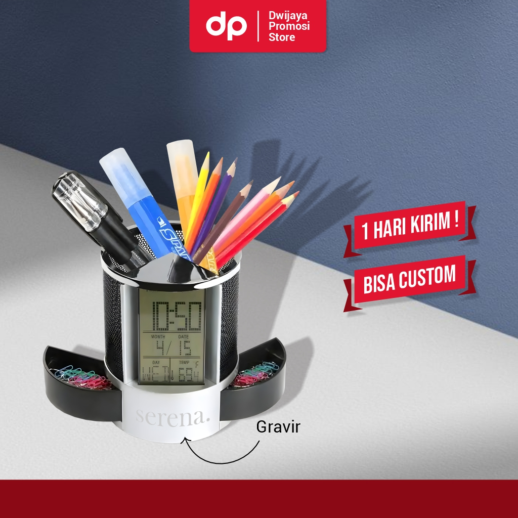 Jual Jam Meja Digital Pen Holder Jaring Timer, Kalender, Temperatur ...