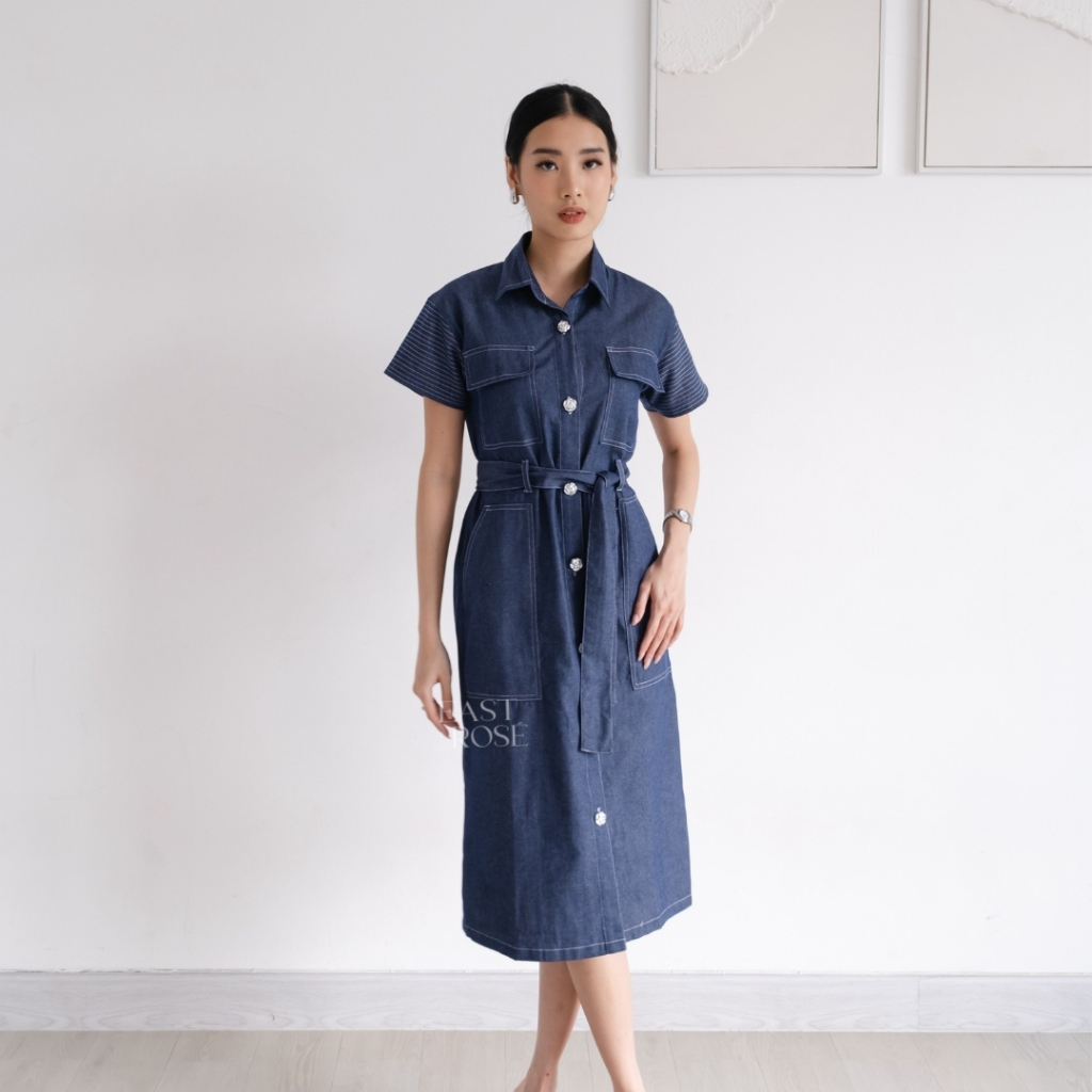 Jual [EastRose] Chicago Dress | Dress Wanita | Dress Kancing Wanita | Dress Panjang Wanita ...