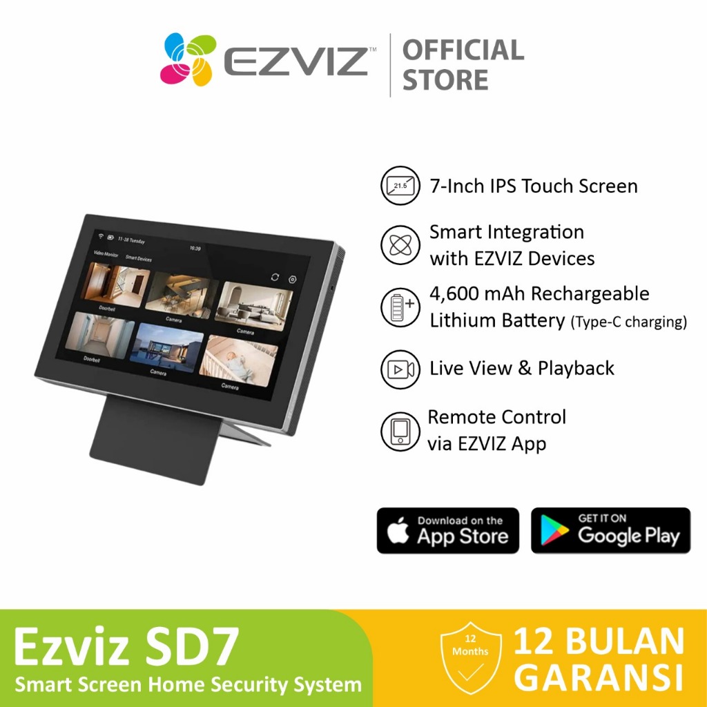 Jual Ezviz SD7 Smart Screen Home Panel Display Security System | Shopee ...