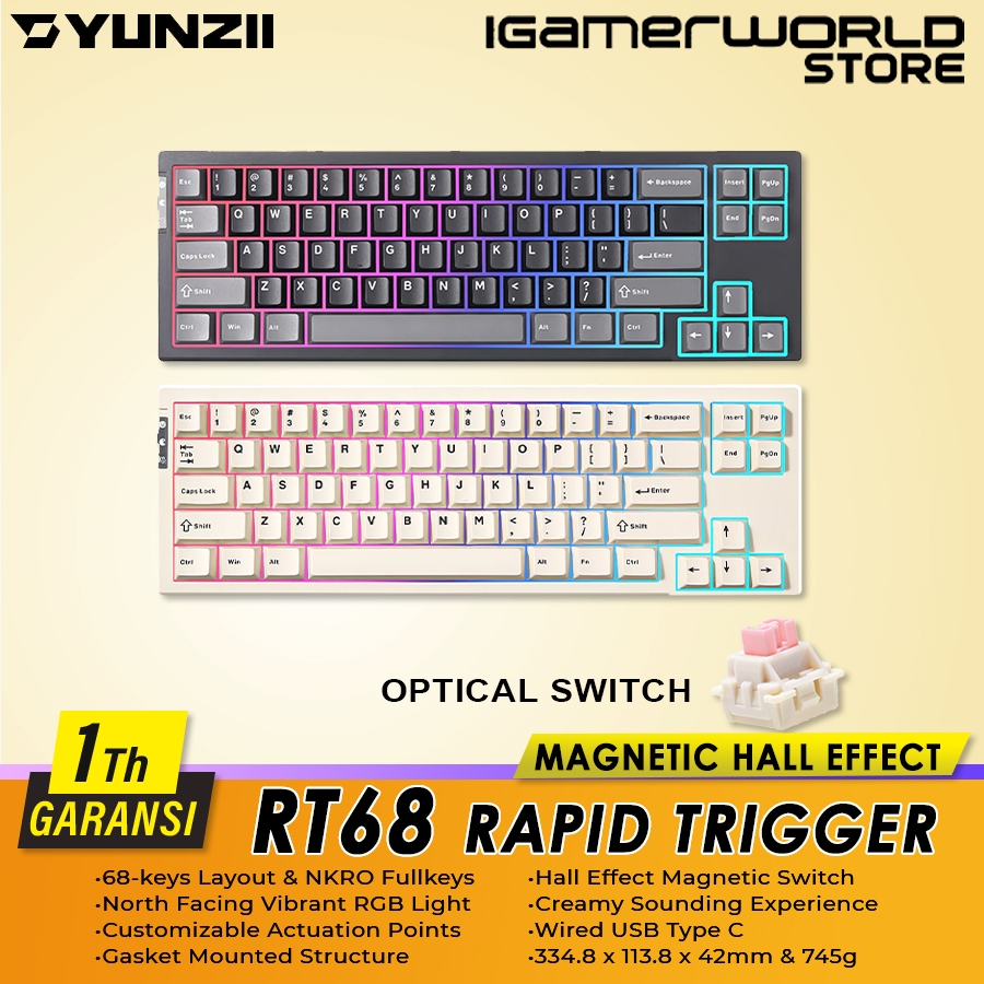 Jual Yunzii RT68 / RT-68 Rapid Trigger 65% Magnetic Hall Effect ...