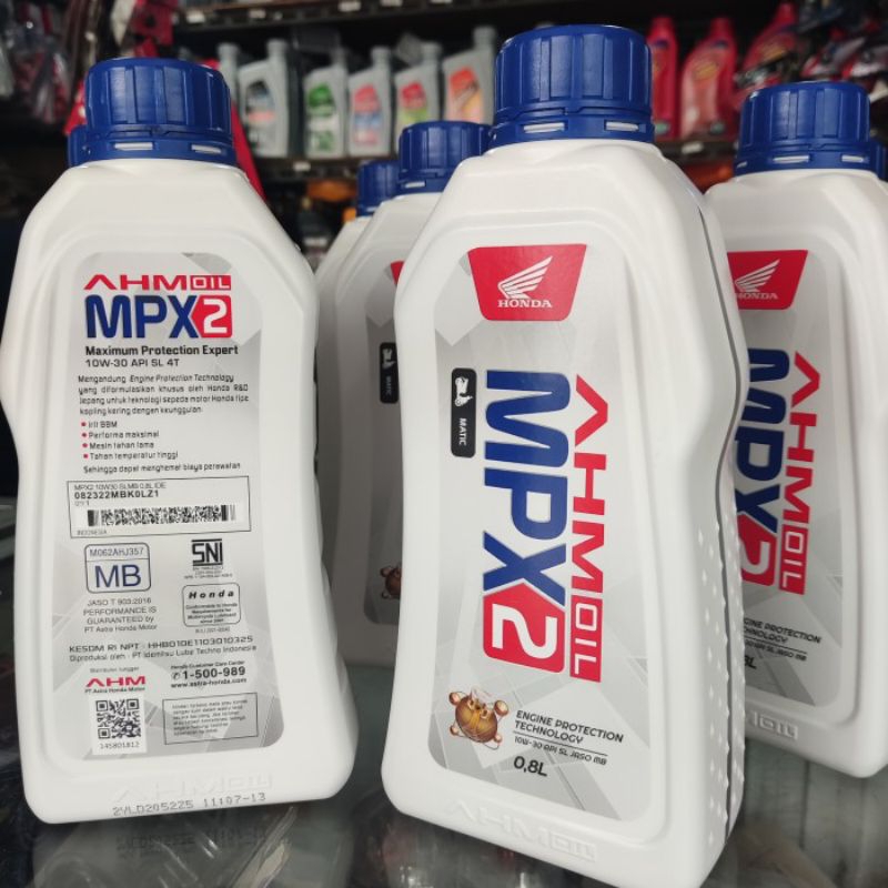 Jual OLI MPX 2 AHM 10W-30 800ML API SL, JASO MB-OLI MOTOR MATIC ORIGINAL | Shopee Indonesia
