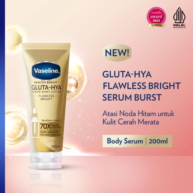 Jual Vaseline HB Glutha - Hya UV Flawless Bright 200ml | Shopee Indonesia
