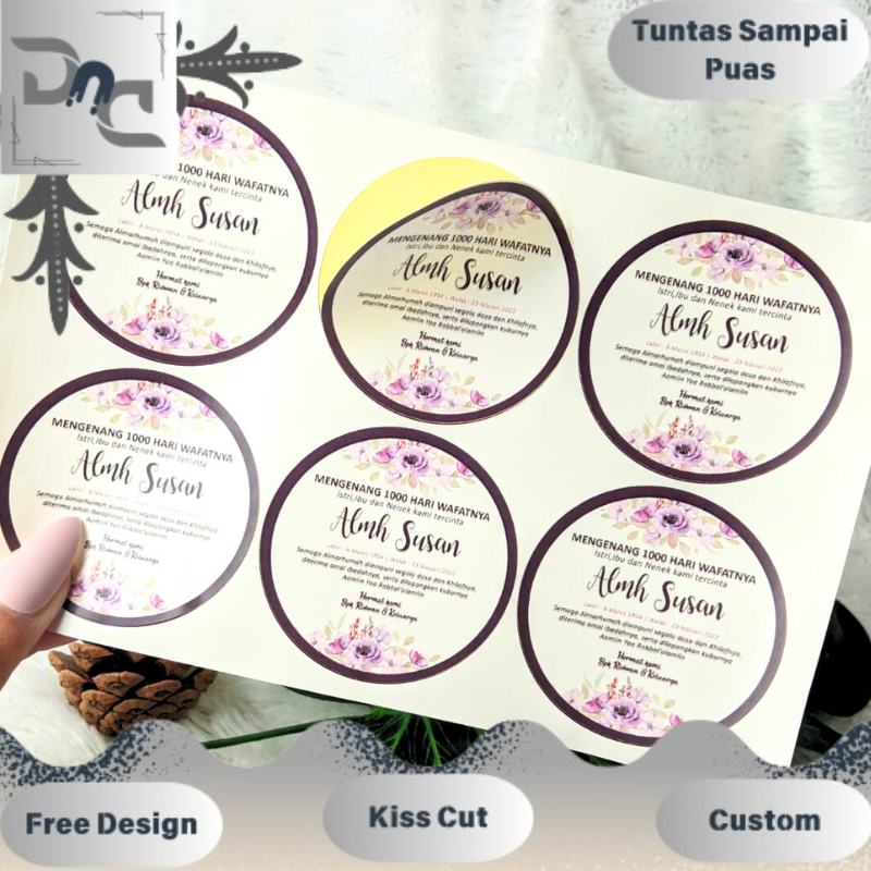 Jual 2-4 Stiker Tahlil Haul Pengajian Mengenang Wafatnya 40 100 1000 ...