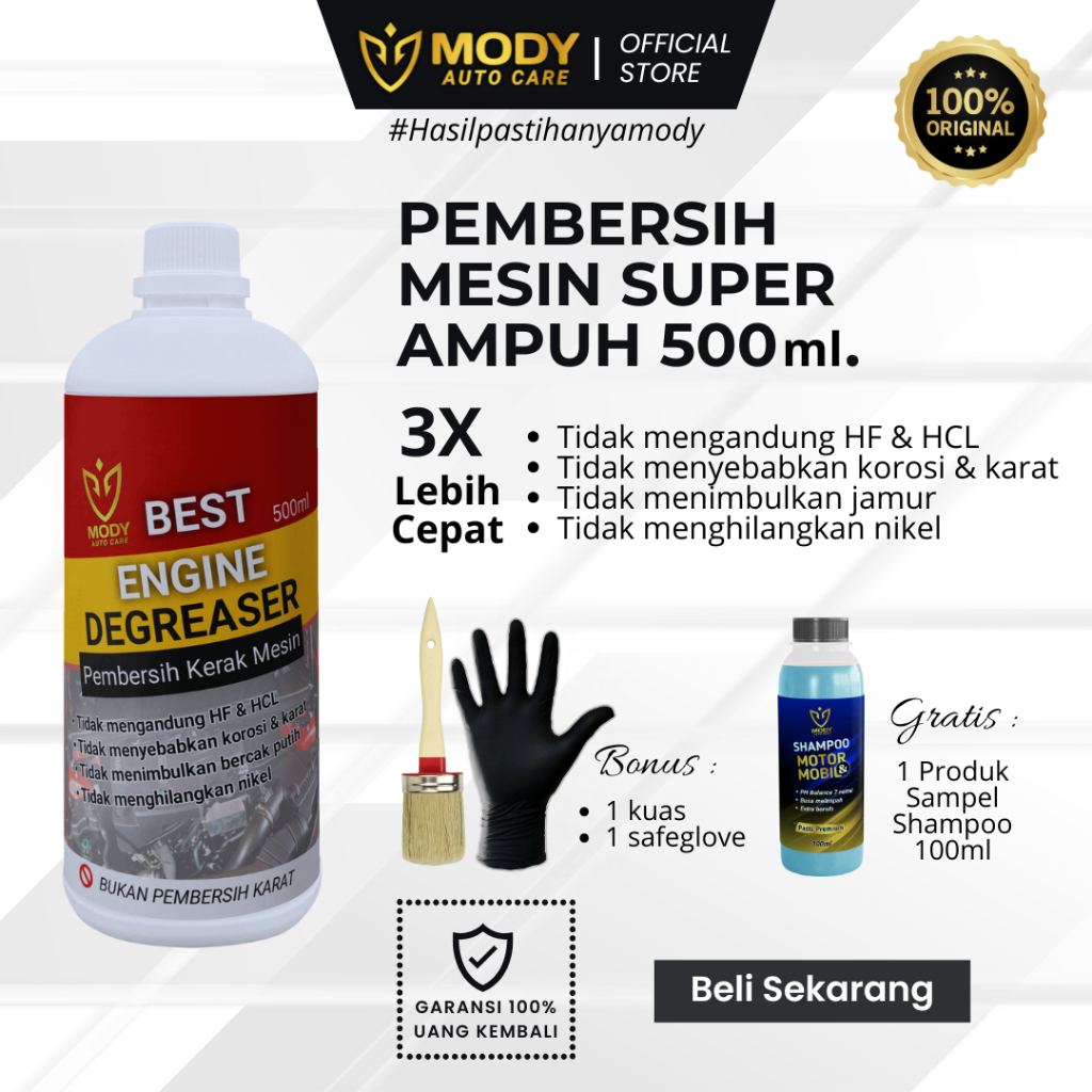 Jual MODY Best Engine Degreaser Pembersih Kerak Mesin Motor Super 500ml | Engine Degreaser Motor ...
