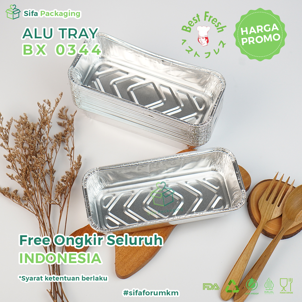 Jual Alumunium Foil Tray Cup BX 0344 tanpa tutup Wadah Macaroni Schotel Pastel Dimsum Mentai ...