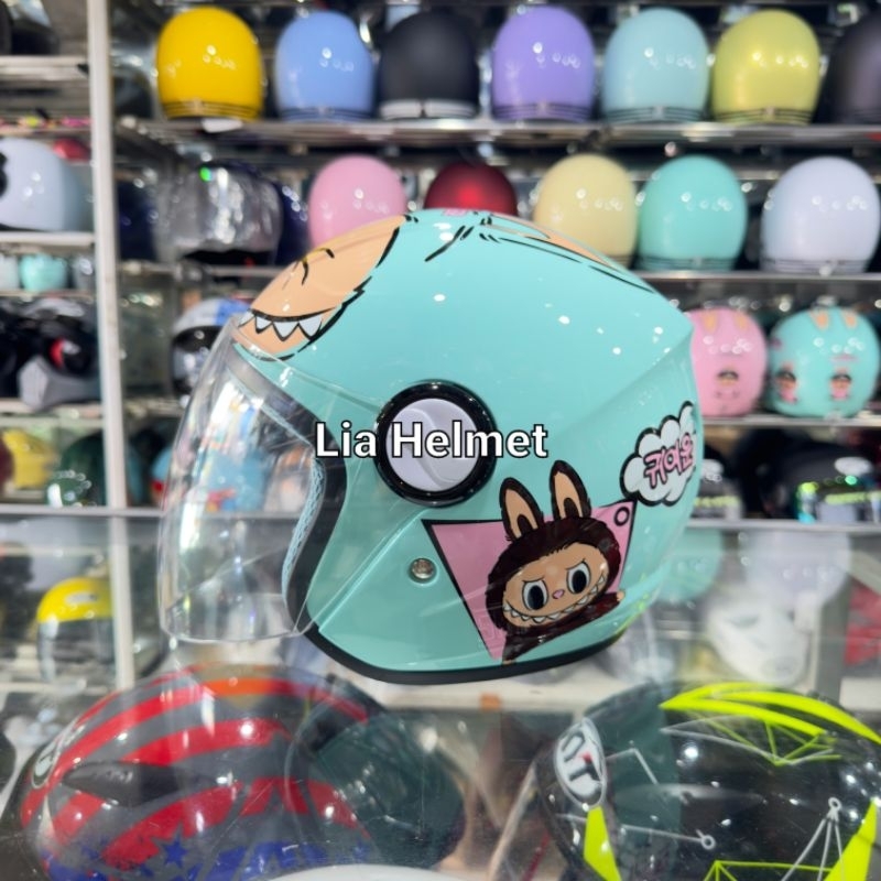 Jual Helm Anak Tanggung JPN Kids Motif Labubu Green Pastel / JPN Kids ...