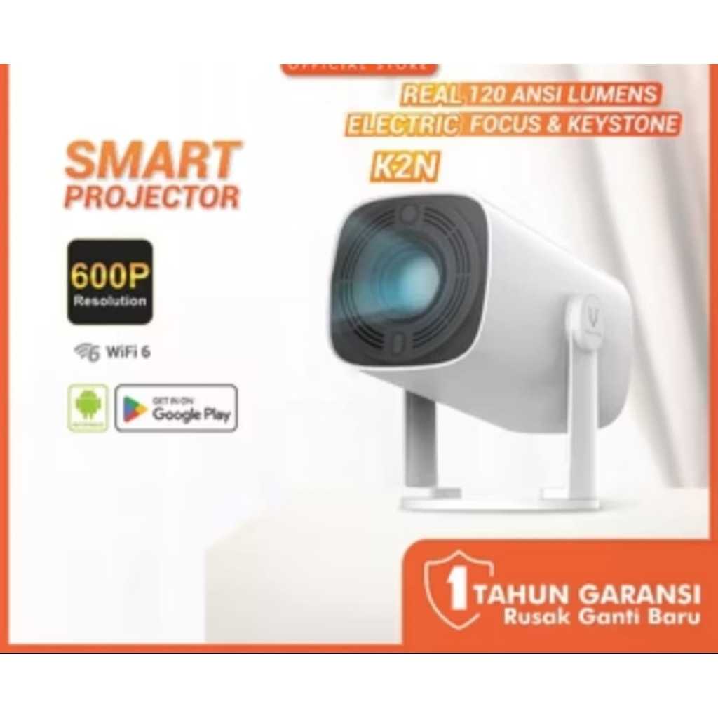 Jual Proyektor android K2N Mini Proyektor Smart Projector Android | 720P HD | Wireless Mirroring ...