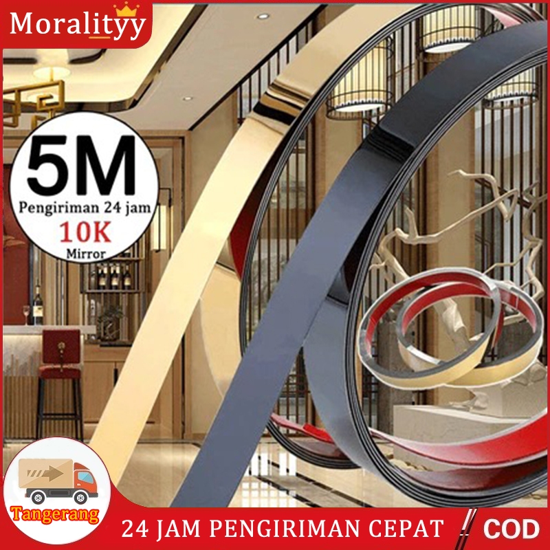 Jual ⚡3M/5M/12M List Plat Strip Mirror Gold / Stainless SS201 Steel ...