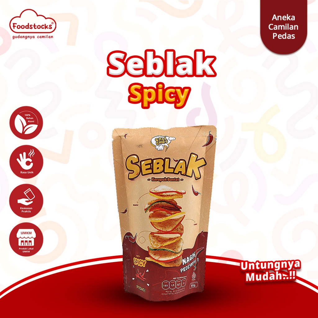 Jual Geli Chips - Kerupuk Seblak Kering Spicy Rasa Pedas Gurih Daun ...