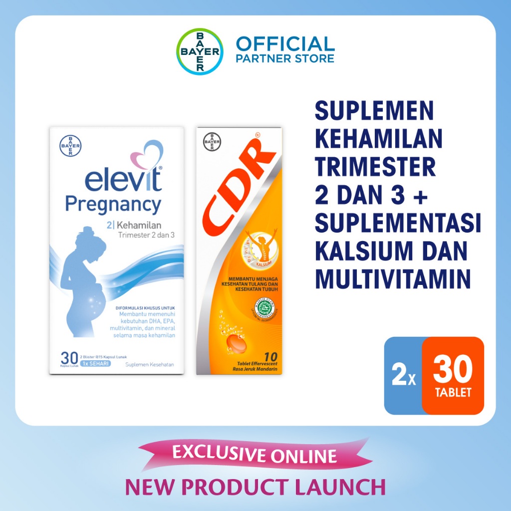 Jual Elevit Pregnancy 30 Kapsul Lunak | Suplemen Kehamilan Trimester 2 ...