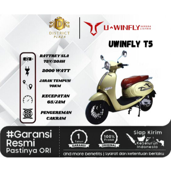 Jual Motor Listrik Uwinfly T5 Power 2000 Watt Bergaransi Resmi | Shopee ...