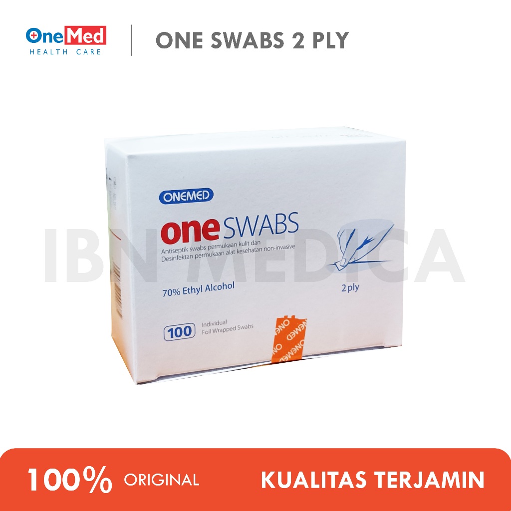 Jual One Swabs Alkohol 2ply Onemed box 100pcs / Tissue Steril Onemed ...